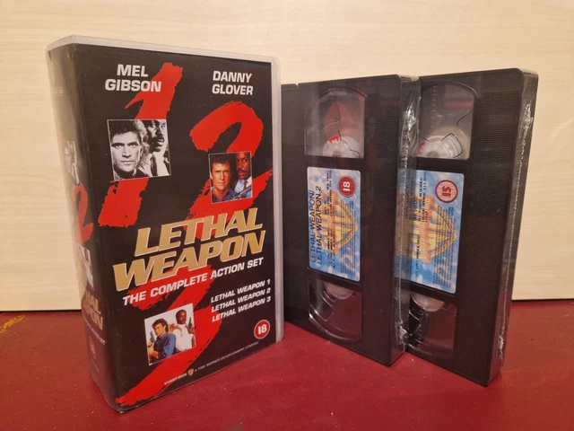 LETHAL WEAPON 1,2,3 - Mel Gibson - PAL VHS Video Box Set NEW SEALED (K9 ...