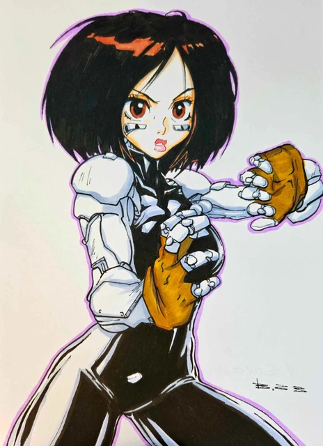 ALITA BATTLE ANGEL,FAN art,drawing,markers,comics,manga,painting £30.00 ...