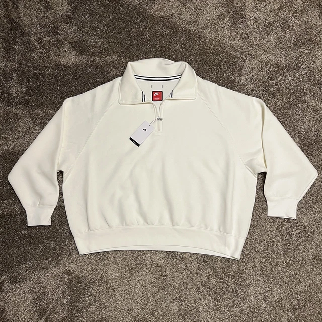 RARE NIKE TECH Fleece Reimagined 1/2-Zip Top Sail White FN3399-133 Men ...