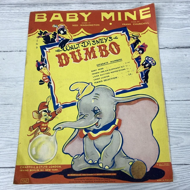 MUSIC SHEET BABY MINE "Dumbo" Walt Disney 1941 Chappell & Co LTD London ...
