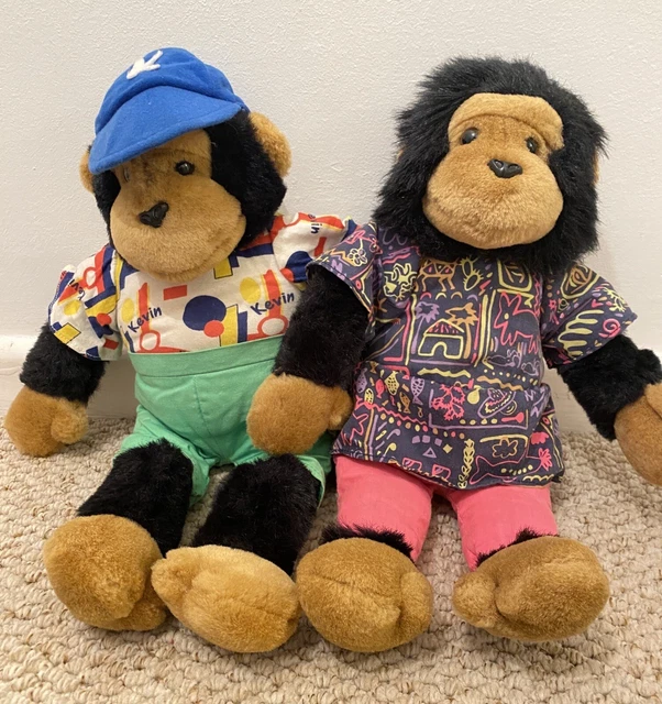 LARGE 42CM Brooke Bond PG Tips Samantha And Kevin Soft Toy Monkeys £15. ...