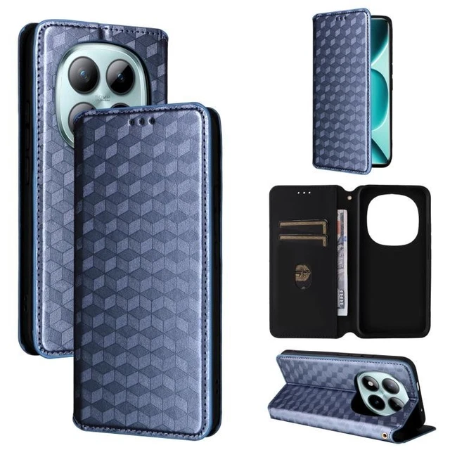 FOR REDMI NOTE 15 Pro 5G Global 163.6mm Cubic Grid Texture Flip Phone ...