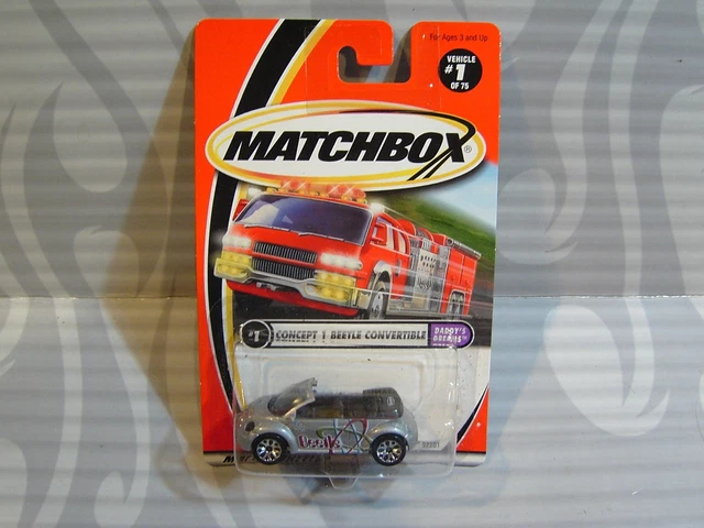 2000 MATCHBOX #1 = CONCEPT 1 BEETLE CONVERTIBLE = SILVER dot rims EUR 1 ...