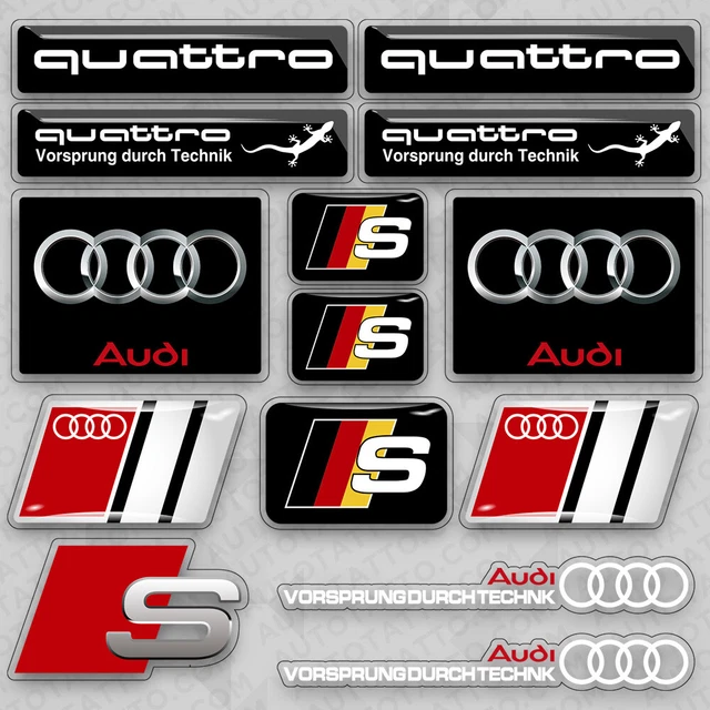 AUDI SPORT S Germany Quattro Racing Car Logo Sticker Vinyl 3D Decal ...