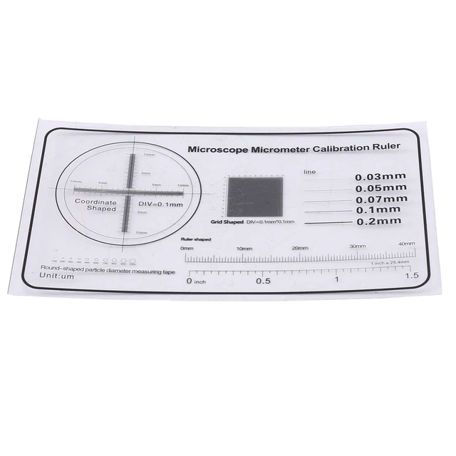 MICROSCOPE CORRECTION RULER Optical Micrometer Correction Sheet ...