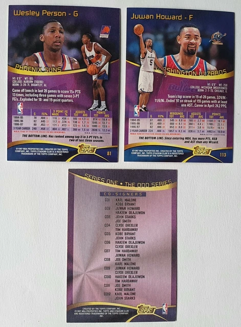 LOT DE 3 Cartes Basketball NBA Topps Stadium Club 1997-98 Howard ...