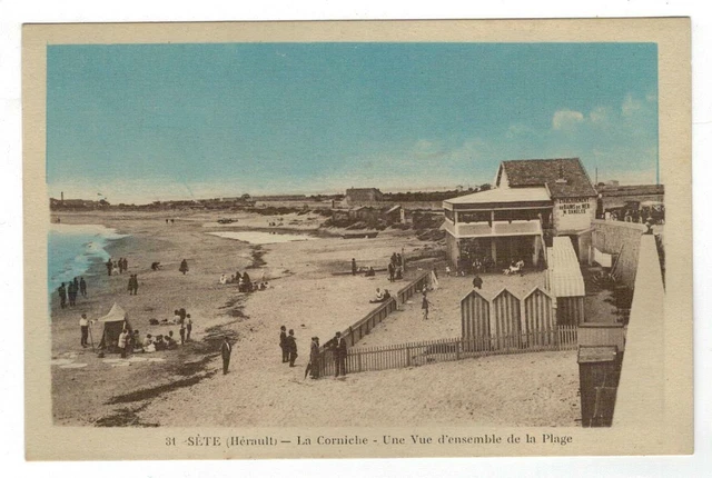 SETE - LA Corniche. Vue De La Plage - Carte Postale Ancienne - Herault (34) EUR 3,00 - PicClick FR