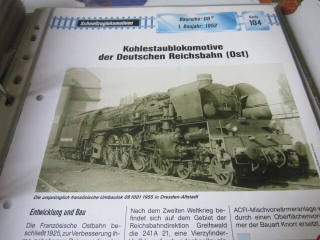 DEUTSCHE DAMPFLOK & Risszeichnung S104 BR 08.10 Kohlestaublok DR DDR ex ...