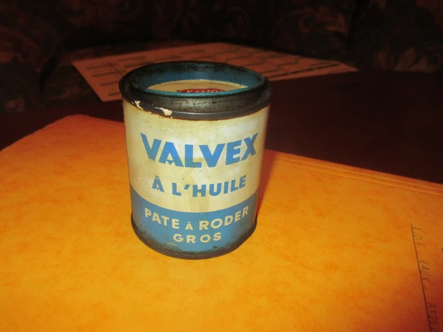 ANCIENNE BOITE DE pate a roder valvex a l huile partiellement remplie ...