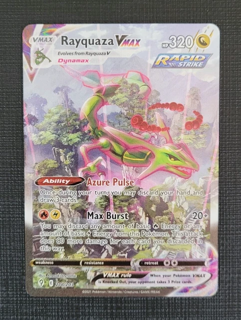 RAYQUAZA VMAX 218/203 Evoloving Skies Alternate Alt Art Full Art ...