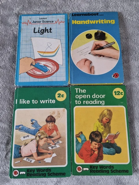 VINTAGE LADYBIRD BOOKS x6 bundle c1960s 70s light, handwriting, reading ...
