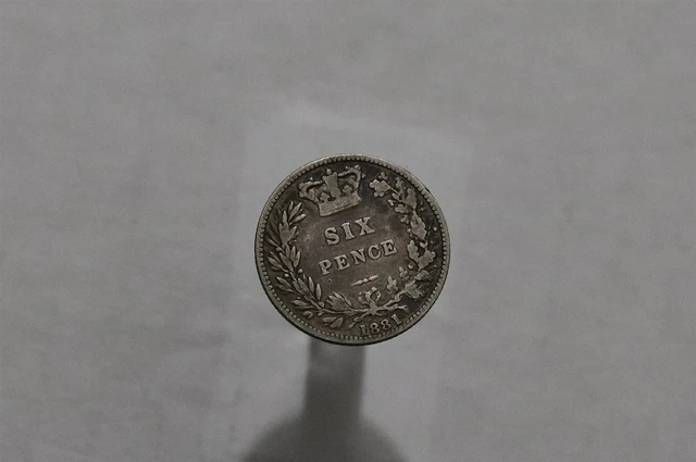 🧭 🇬🇧 UK Gb 6 Pence 1881 Silver Victoria Large Date Bull 3251 B59 #Z9194 ...