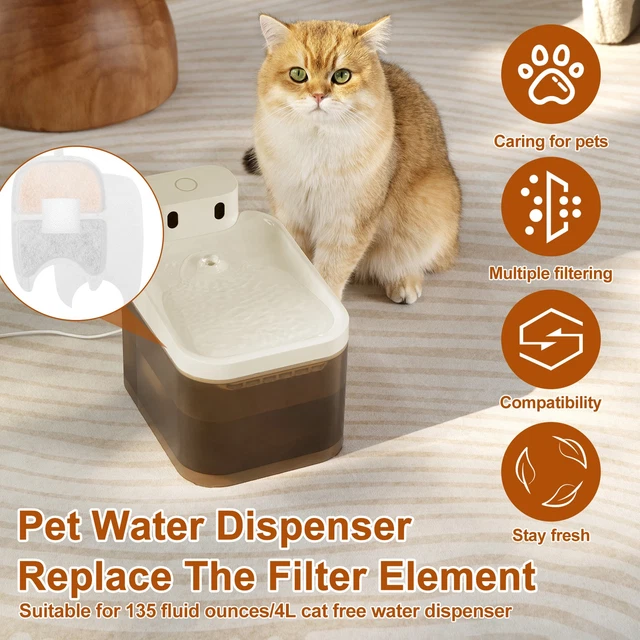 12 SET CAT Water Fountain Filters and Sponges Compatible with 135 fl oz ...