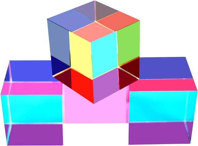 ECBANLI CMY MIXING Color Cube, 50mm (2 inch) Acrylic CMYcube Prism, RGB ...