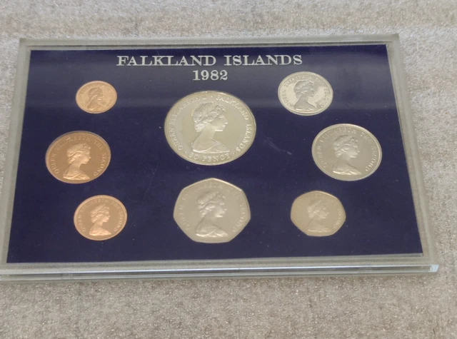 FALKLAND ISLANDS 1982 Proof 8 Coin Set Official Royal Mint Issue ...