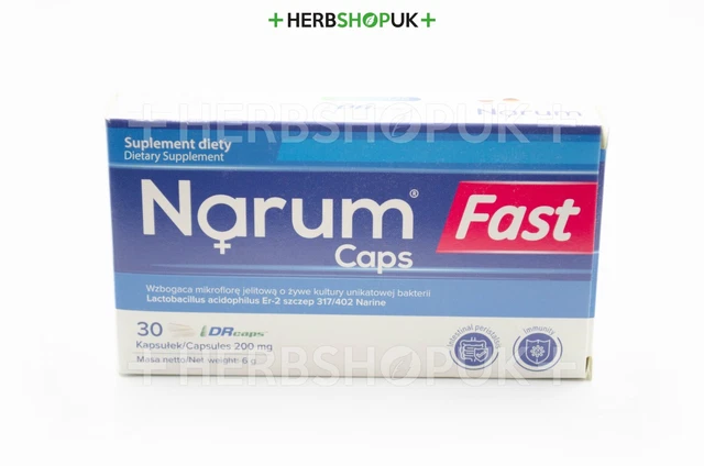 NARUM NARINE FAST Caps 200mg, 30Capsules, Lactobacillus Acidophilus ...