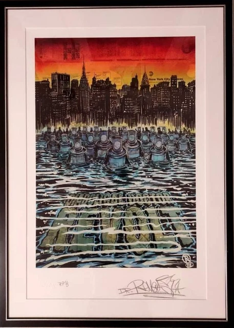 DR REVOLT LITHO Pro framed 1/5AP 57x40cm Dirty Pilot Stamp COPE2/SEEN ...
