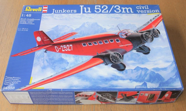REVELL JUNKERS JU52/3M Civil Version Model No: 04558 Scale 1:48 Sealed ...