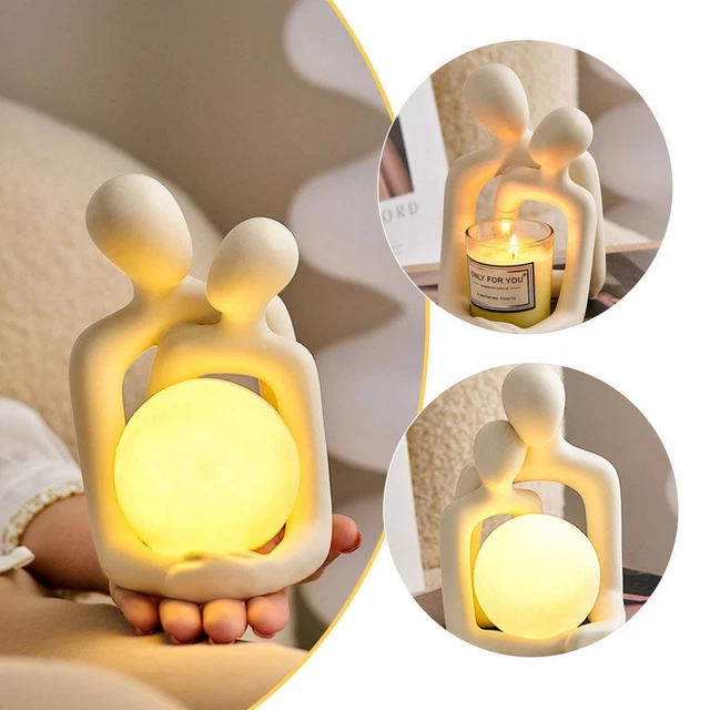 MODERN COUPLE STATUE Night Light for Table Centerpiece Home Decoration ...