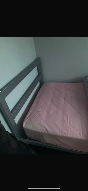 SINGLE BED METAL Frame Plus Mattress Never Really Used £63.08 - PicClick UK
