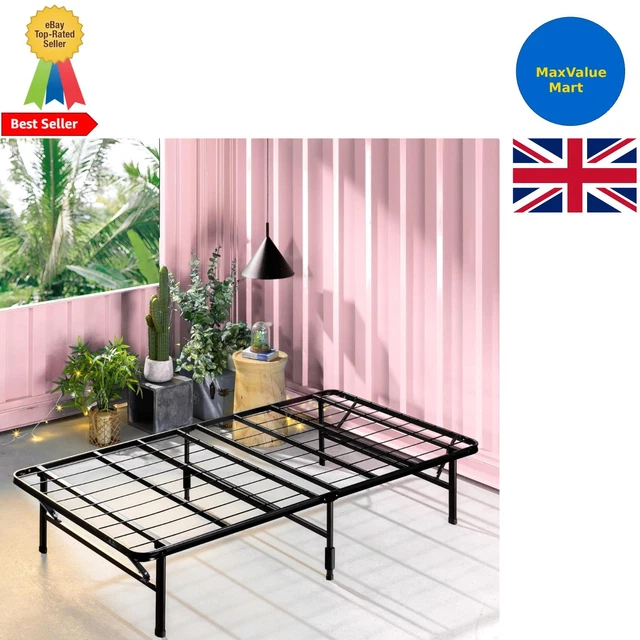 ALL-IN-ONE FOLDING BED Frame - Metal, Tool-Free Setup, Perfect for All ...