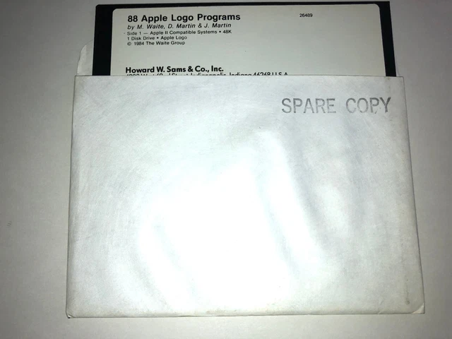 VINTAGE 88 APPLE LOGO Programs Very Rare Apple II Computer Software, 5. ...