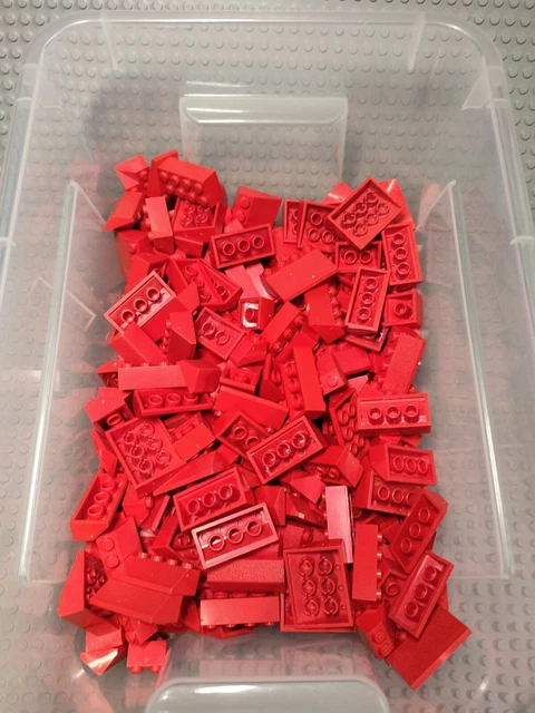 LEGO 100 RED Roof Bricks Roof Tiles Red 3x4 2x4 1x2Slope Creator City ...