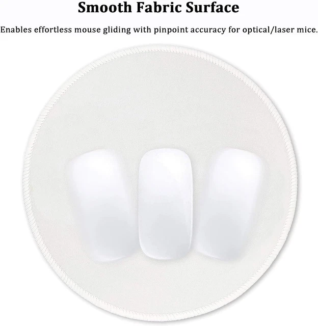ROUND MOUSE PAD with Stitched Edge,Non-Slip Rubber Base,Premium ...