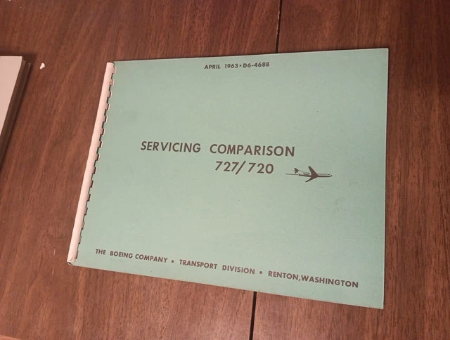 RARE 1963 BOEING 727 720 Servicing Comparison Aircraft AVIATION Manual ...