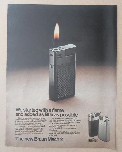 BRAUN MACH 2 lighters Original UK Press Advert 1973 £4.99 - PicClick UK