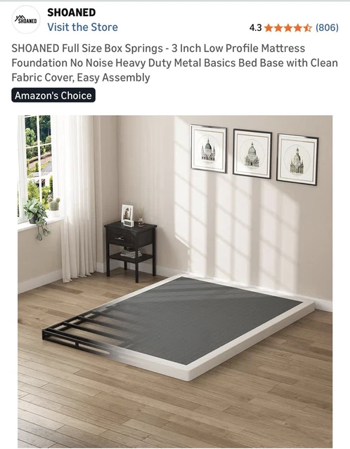 3” FULL SIZE Bed Box Spring Used Good Condition £58.02 - PicClick UK