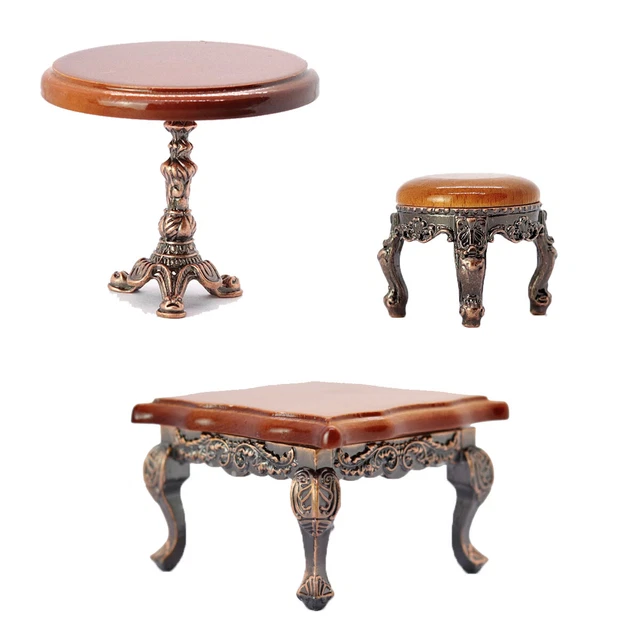1:12 SCALE DOLLHOUSE Miniature Coffee Table Stool Furniture Accessories ...