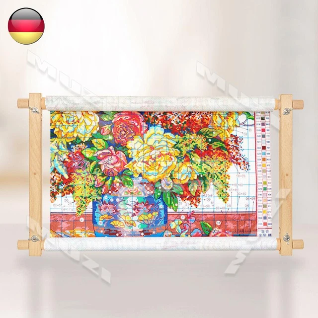CROSS STITCH SCROLL Frame Holder Useful Embroidery Scroll Wood ...