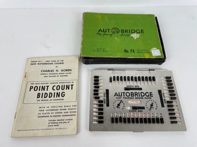 VINTAGE ADVANCED AUTO Bridge Game Deluxe Pocket Model PA with Manual ...