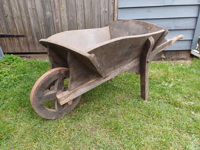 RARE VINTAGE NAVVY Workers Wooden Wheelbarrow £149.99 - PicClick UK