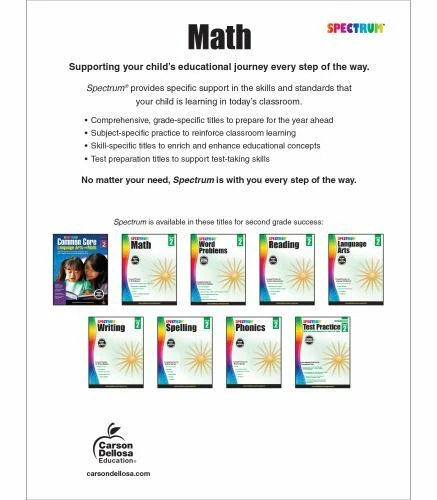 SPECTRUM 2ND GRADE Math Workbook Ages 7 To 8 Math Workbooks Grade 2 spectrum-2nd-grade-math-workbook-ages-7-to-8-math-workbooks-grade-2