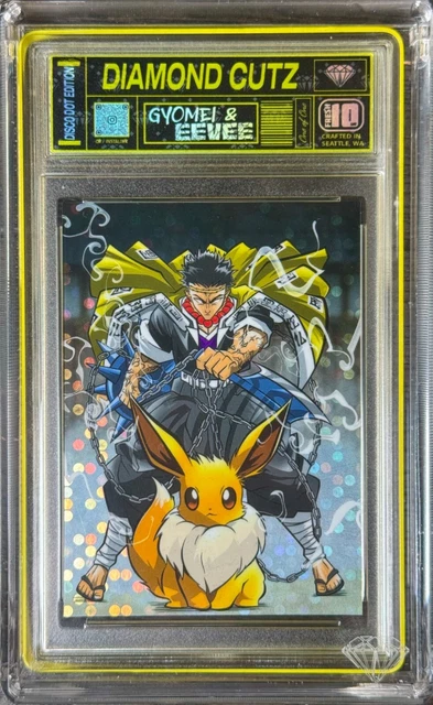 GYOMEI & EEVEE 2025 Diamond Cutz Pokemon 1/1 Disco Dot Variation Demon ...