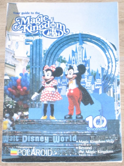 VINTAGE 1981 DISNEY WORLD Magic Kingdom GUIDE MAP; Tencennial; 24 pages ...
