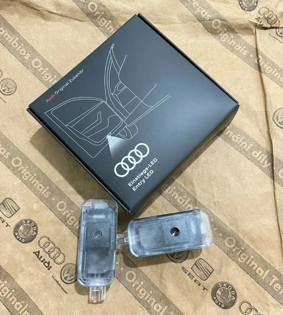 GENUINE AUDI RS Logo Door LED Splash Puddle Entry Lights Pair A3 A4 A5 ...