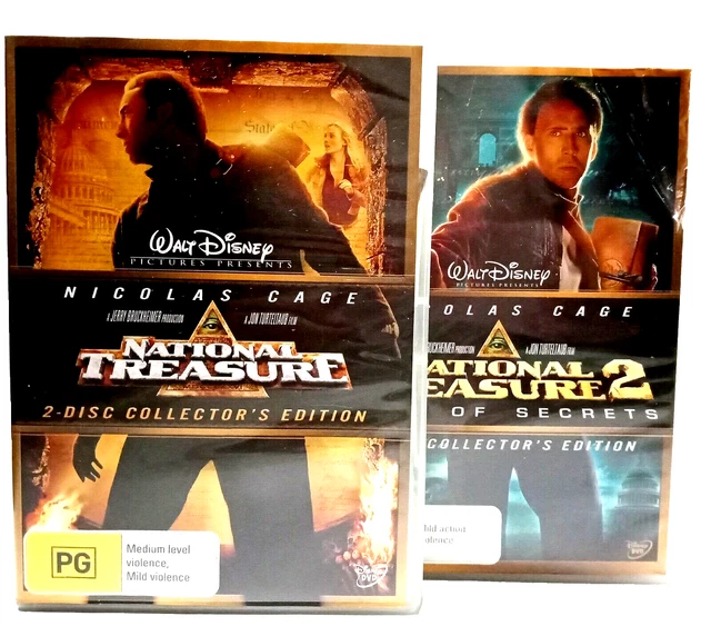 NATIONAL TREASURE 1 & 2 Book Of Secrets 4 Disc DVD Collector's Edition ...