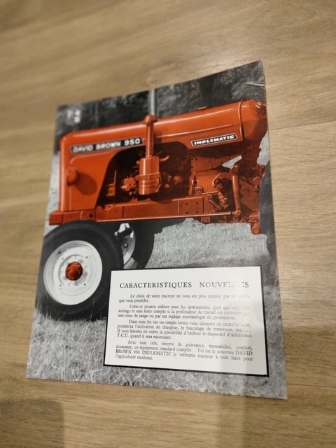 PROSPECTUS TRACTEUR DAVID Brown 950 Brochure Traktor Case EUR 14,50 - PicClick FR