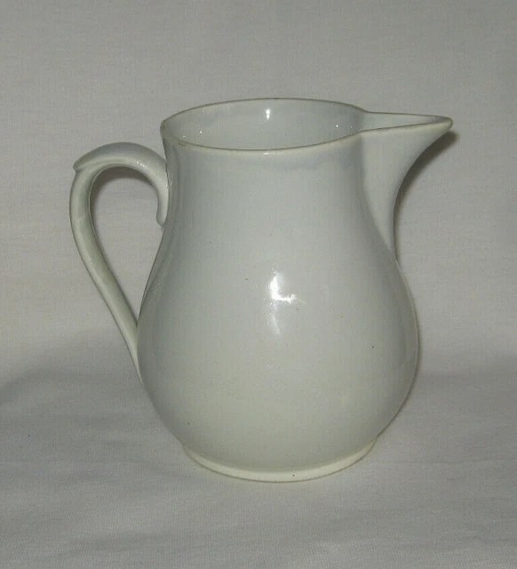 CRUCHE PICHET ANCIEN broc blanc faïence Creil Montereau no bol assiette ...