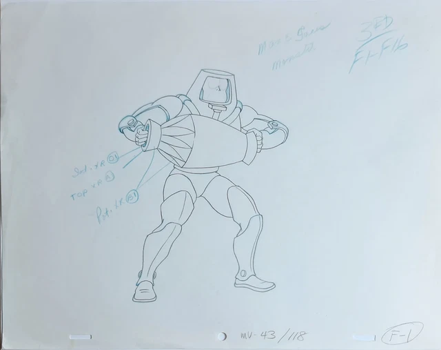 HE-MAN MOTU ANIMATION Production Cel Drawing: Man-E-Faces - 2736 $30.00 ...