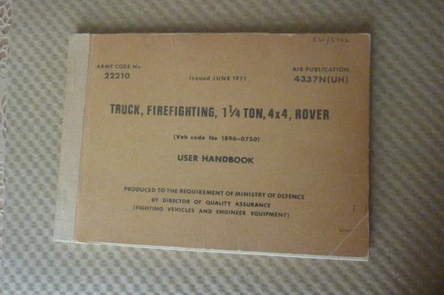 LAND ROVER FORWARD Control 2B Fire Engine Military manual 22210 £45.00 ...