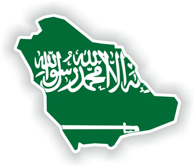 SAUDI ARABIA MAP Flag Vinyl Sticker High resolution Quality Waterproof ...