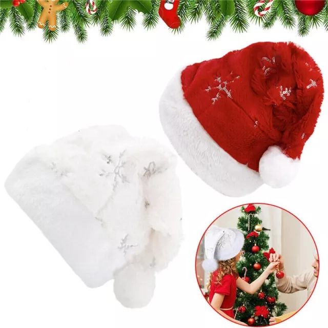 CHRISTMAS HATS SANTA Claus Hat for Adults Plush Velvet Xmas Luxury ... CHRISTMAS HATS SANTA Claus Hat for Adults Plush Velvet Xmas Luxury ...