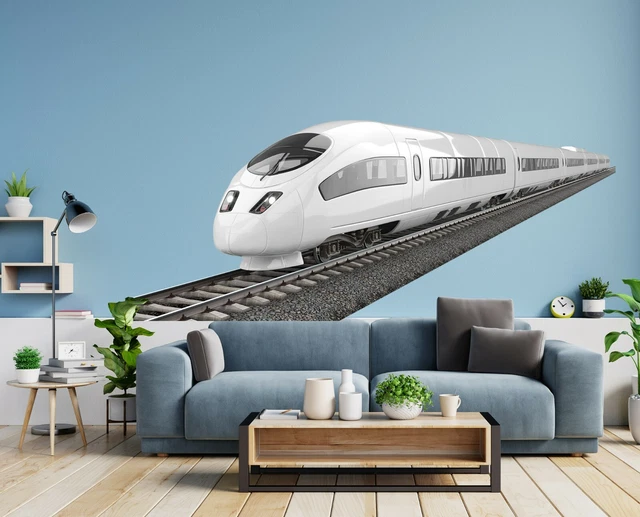 3D RAILWAY TRAIN O188 Car Wallpaper Mural Poster Transport Wall ...