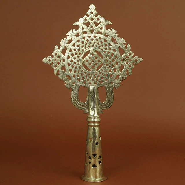 LARGE ETHIOPIAN COPTIC Processional Cross Orthodox Church African ...