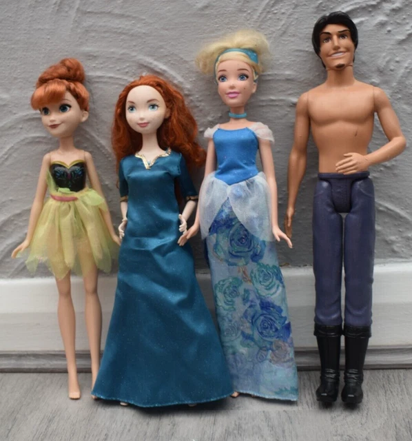 DISNEY PRINCESS DOLL Bundle Merida Cinderella Anna Flynn Rider Tangled ...