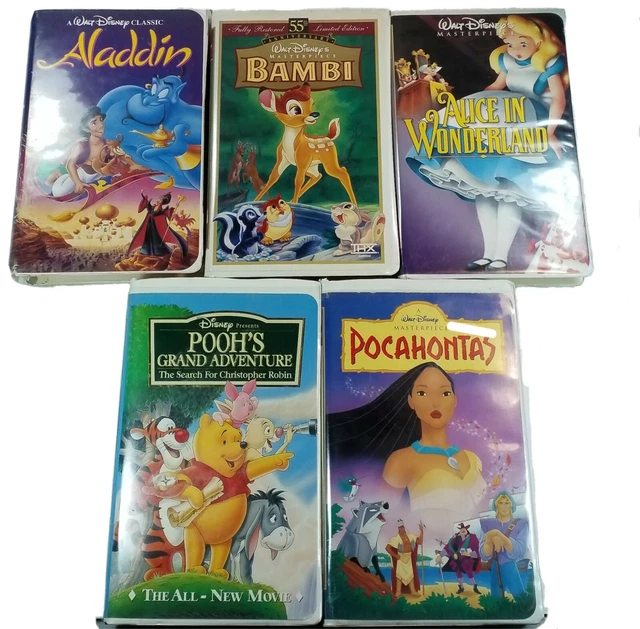 WALT DISNEY CLASSIC vhs movies Pocahontas Aladdin Bambi Pooh Alice Lot ...
